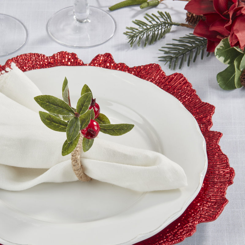 Saro Cherry Harvest Napkin Ring (Set of 4) | Wayfair