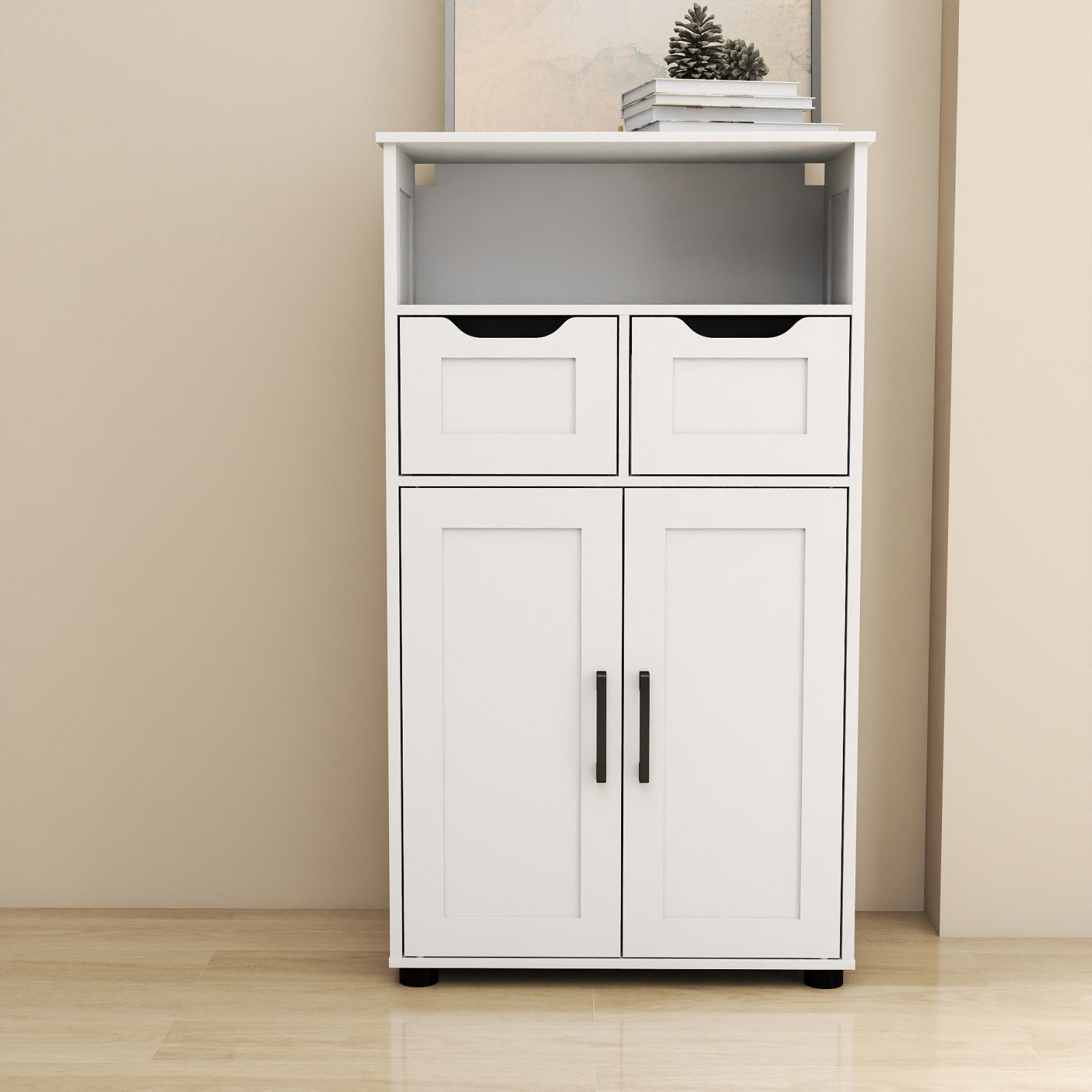SENCHO GINSYTALIOR Farmhouse Storage Cabinet ,Versatile Double-Door ...