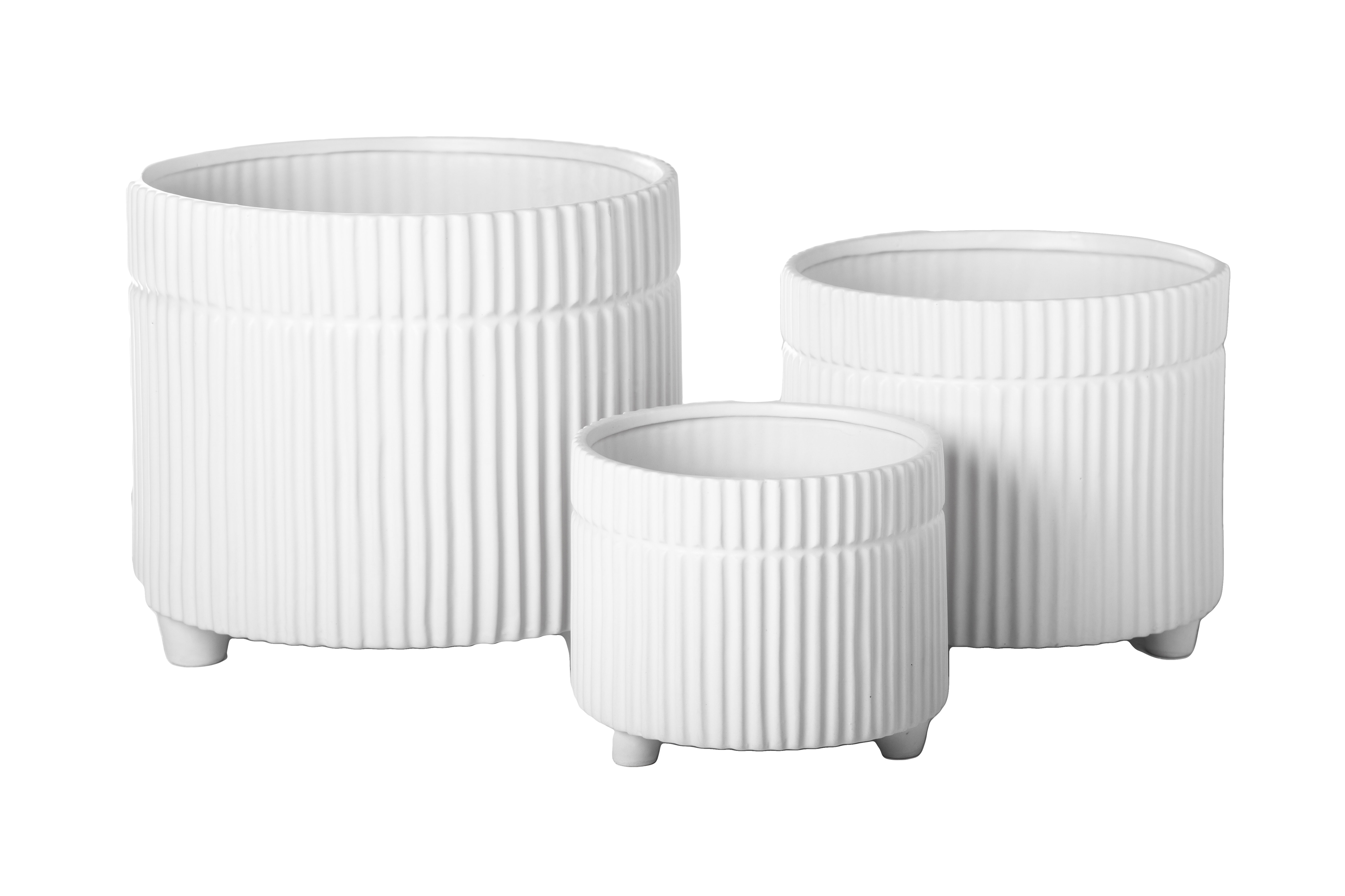 Latitude Run® Ceramic Round Pot Matte Finish White | Wayfair