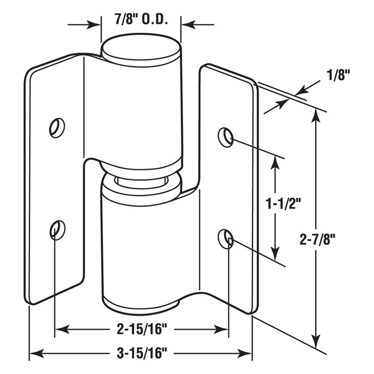Prime-Line Surface Mounted Hinge Set, LH-In/RH-Out, W/Fasteners ...