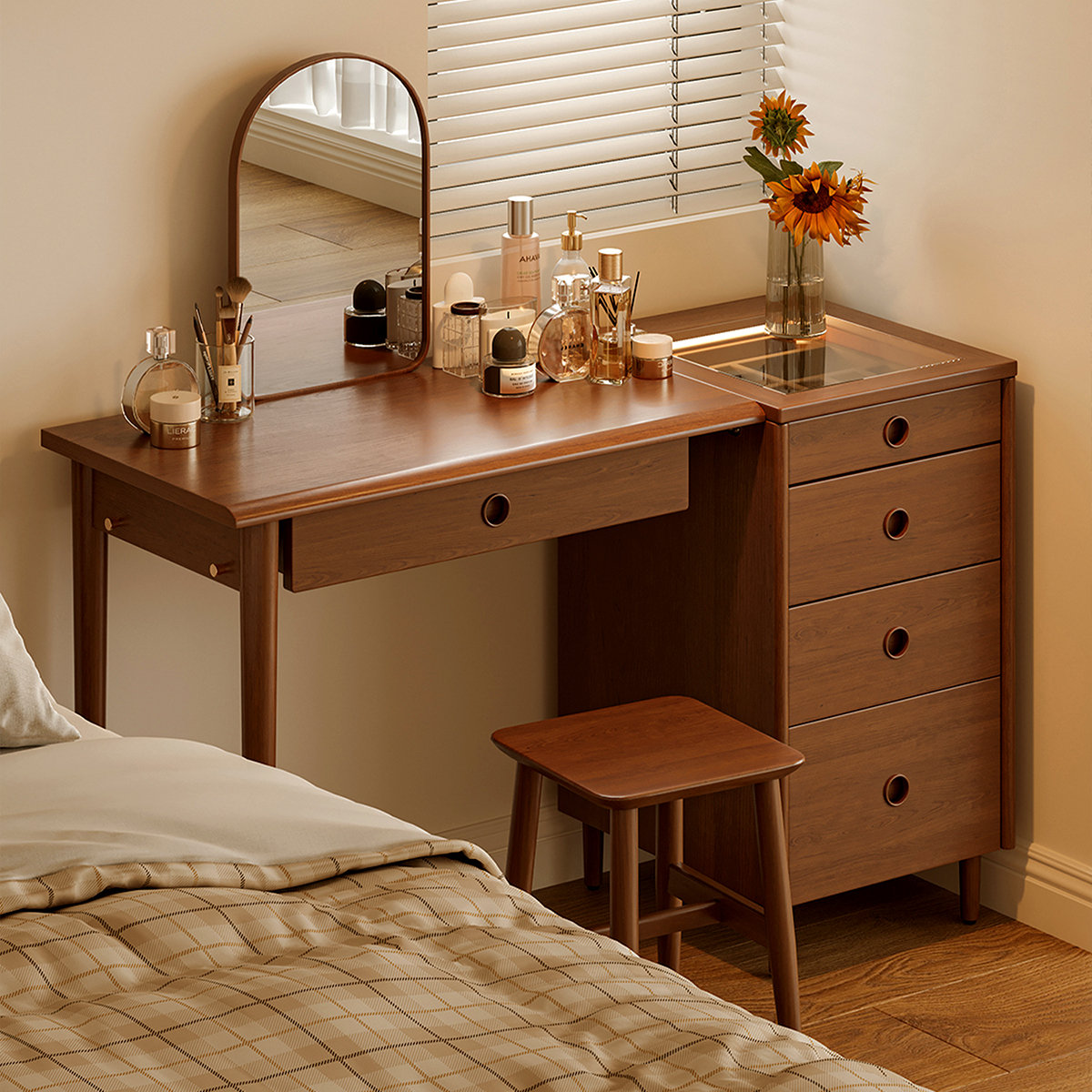 Corrigan Studio Retro Style Small Makeup Table | Wayfair