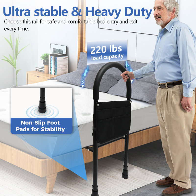 Alwyn Home Bedside Safety Rail for Seniors, Height Adjustable | Wayfair