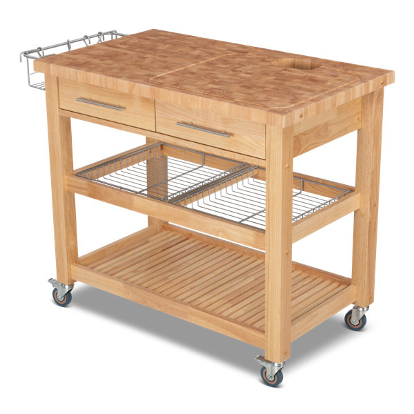 Red Barrel Studio® BIG BLOCK Butcher Block Kitchen Cart & Reviews | Wayfair
