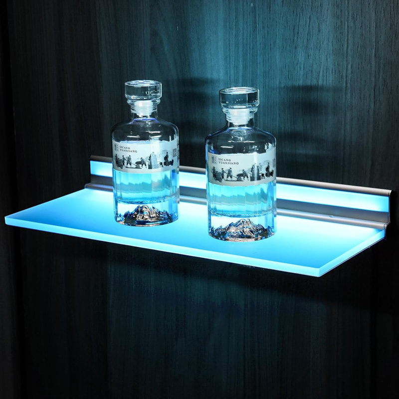 Ivy Bronx Smart Floating Shelf Built-in Rgb Led Lighting, Work With ...