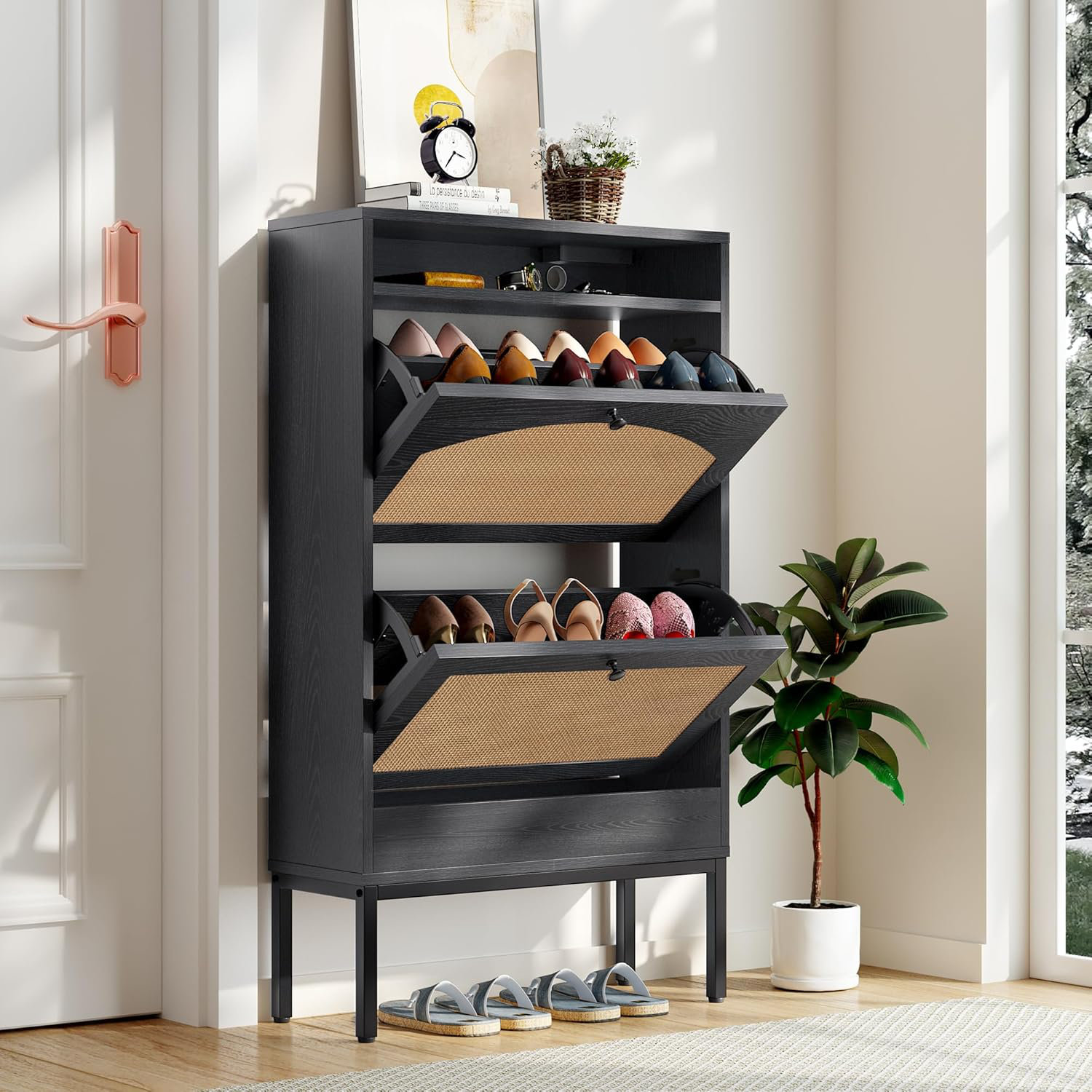 Xizye Flip Drawer Shoe Storage Cabinet | Wayfair