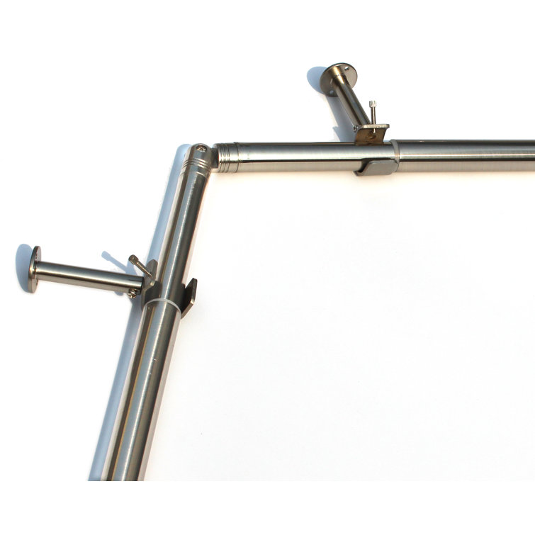 Orren Ellis Galata Steel Adjustable Bay Window Single Curtain Rod ...