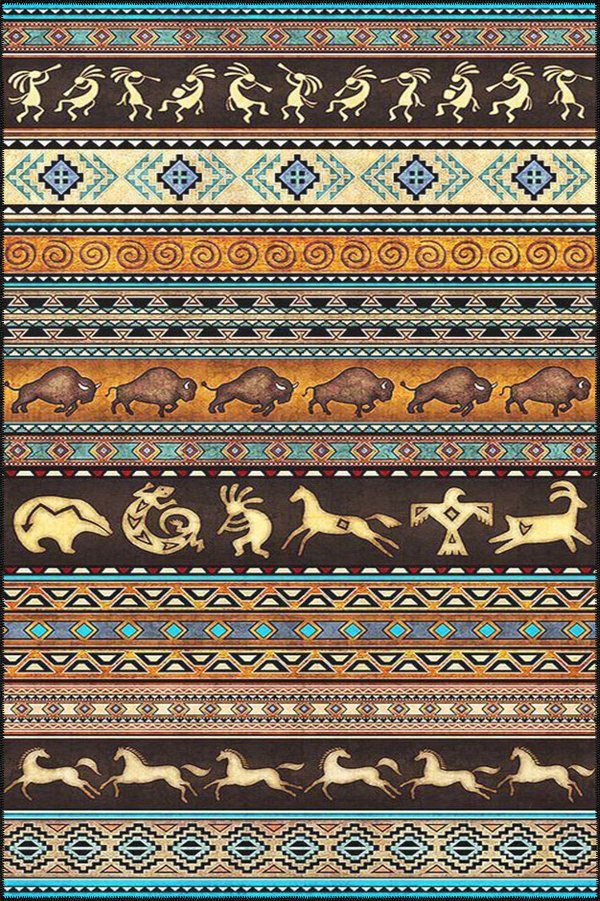 Foundry Select Bull Deer Animal Frame Geometric Pattern Woven Base and ...