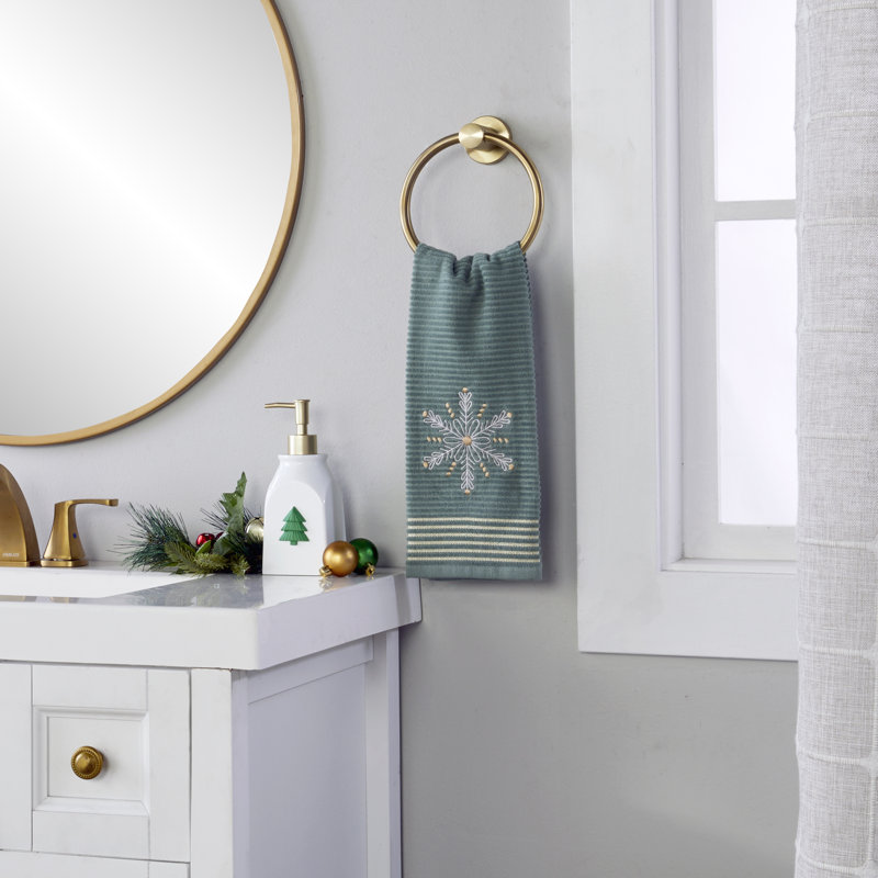 SKL Home Snowflake Hand Towel (2-Pack), Green | Wayfair