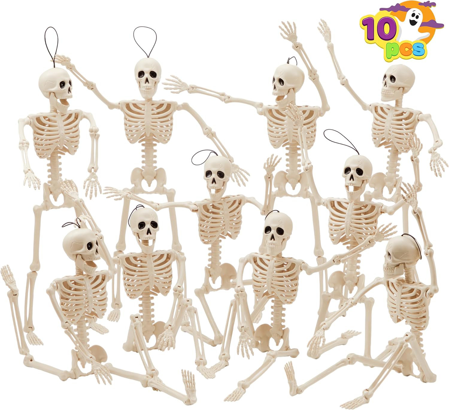 The Holiday Aisle® 10 PCS 16 Inches Halloween Hanging Skeletons Full ...