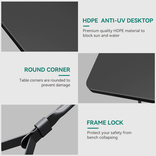 Wade Logan® Ashien 2 Patio Picnic Bench & Reviews | Wayfair