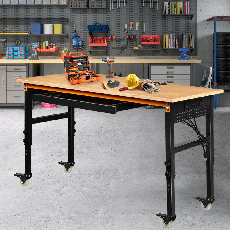 WFX Utility™ 60" Adjustable Height Workbench With Power Outlets ...