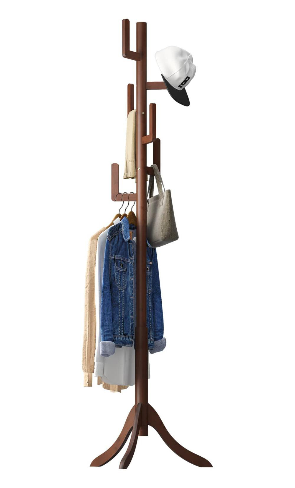 Lark Manor Coat Rack Freestanding, Bamboo Cactus Coat Stand, Adjustable ...