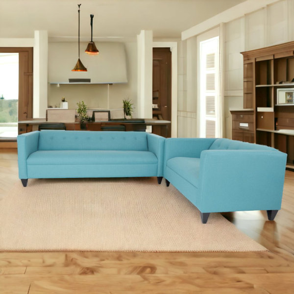 Latitude Run® Broadway Modern Loveseat and Sofa Set for Living Room ...