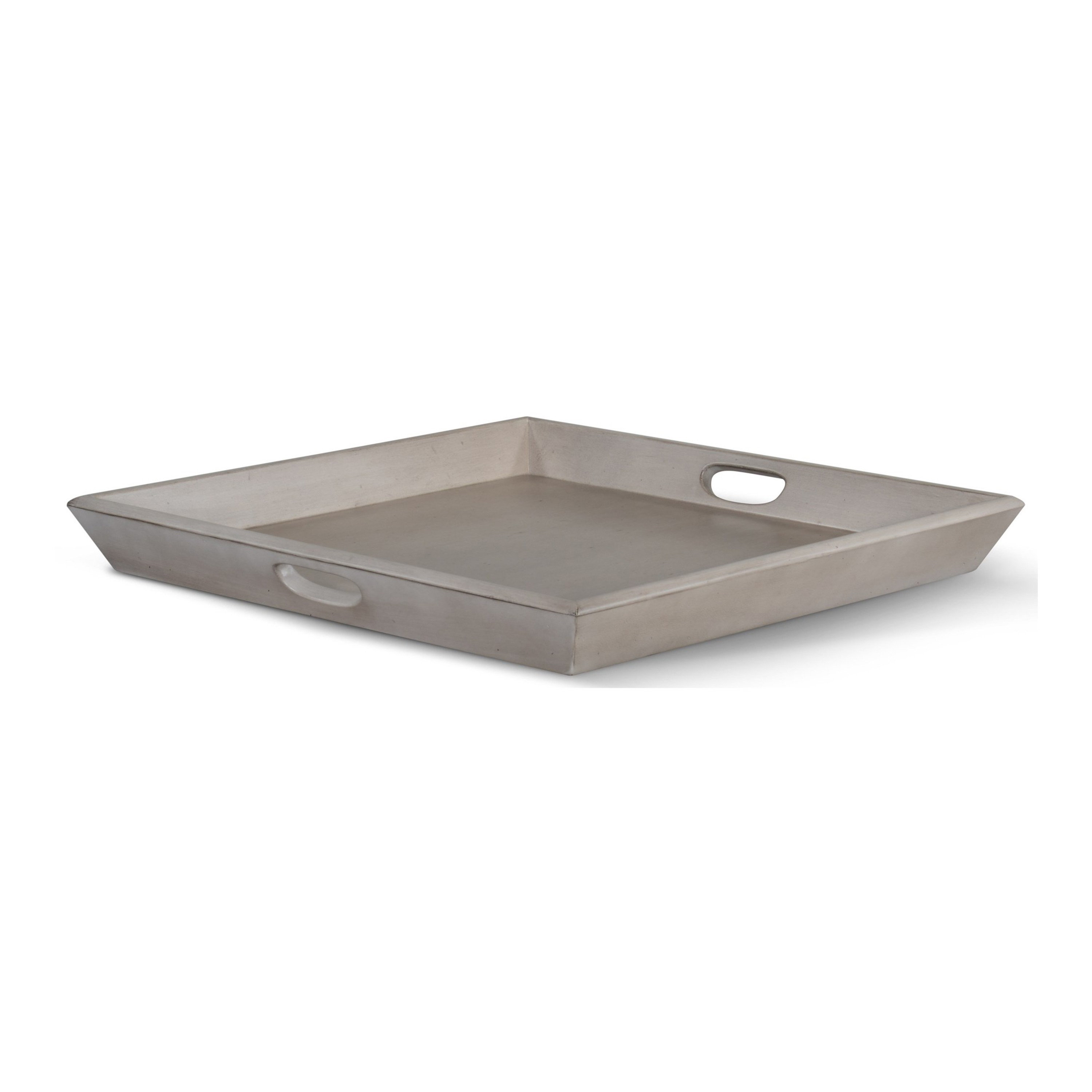 Benjara Eyna Decorative Serving Tray, 27X27 Square Taupe Gray Mindi ...