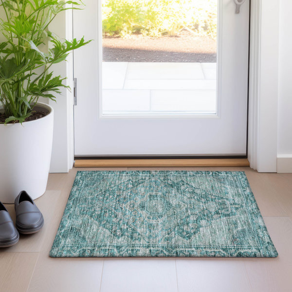 Teal Outdoor Rugs You'll Love | Wayfair