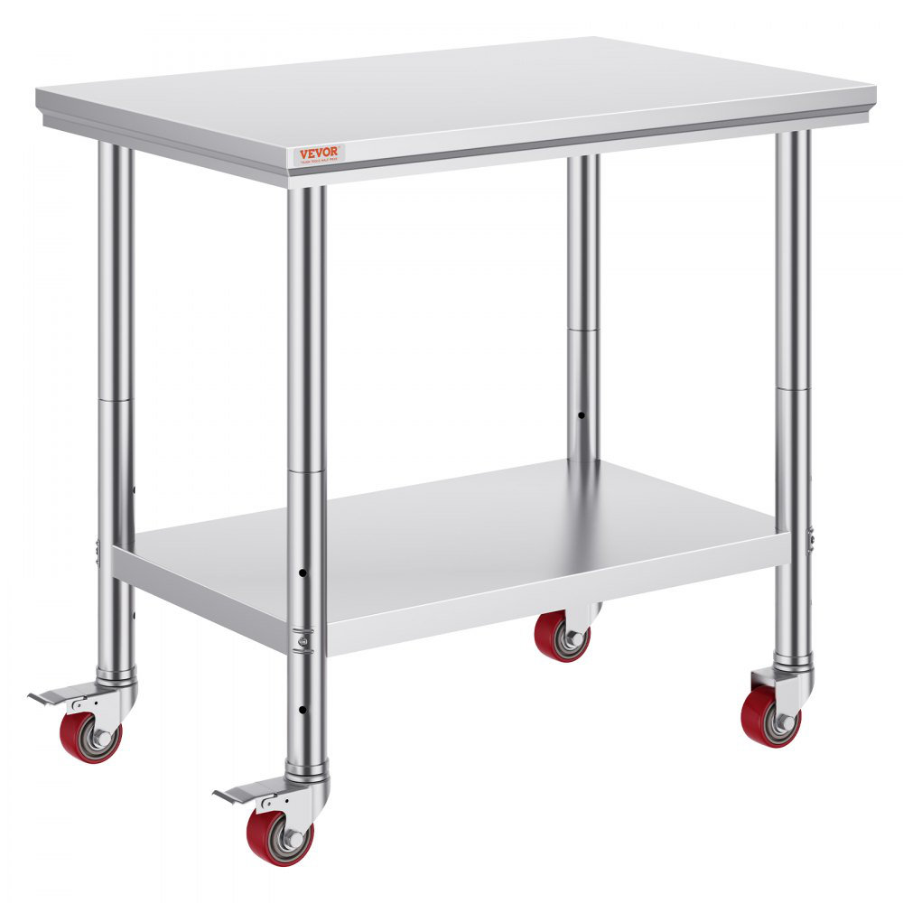 17 Stories Stainless Steel Work Table 36x24 Inch with 4 Wheels ...