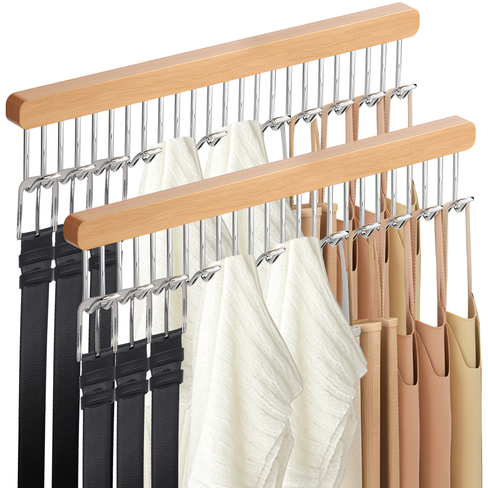 Rebrilliant 2 PCS Mount Pull Out Belt And Tie Rack Closet Storage ...