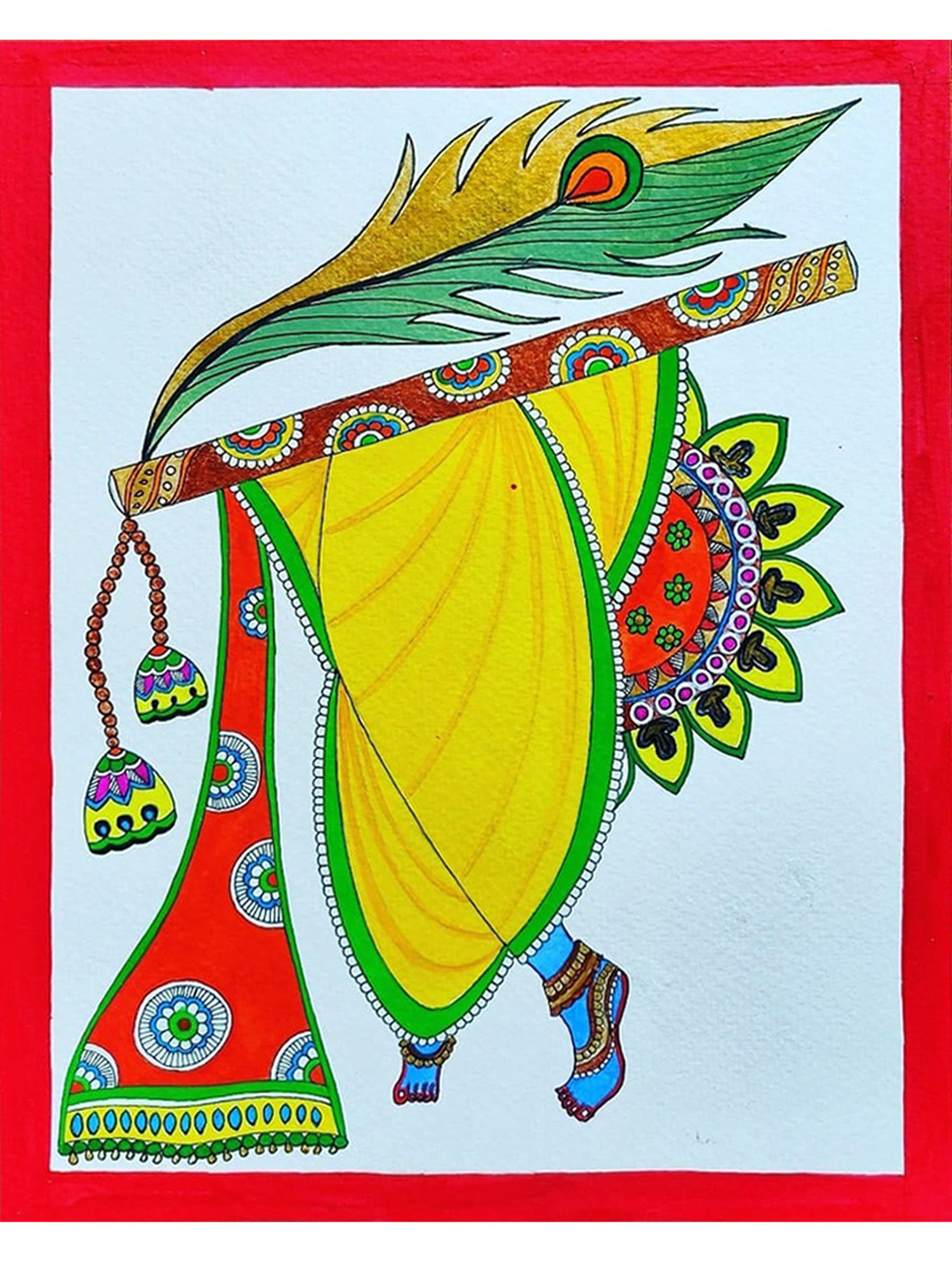 Bungalow Rose The Lotus Feet Of Hari - Hare Krishna | Painting On Paper ...