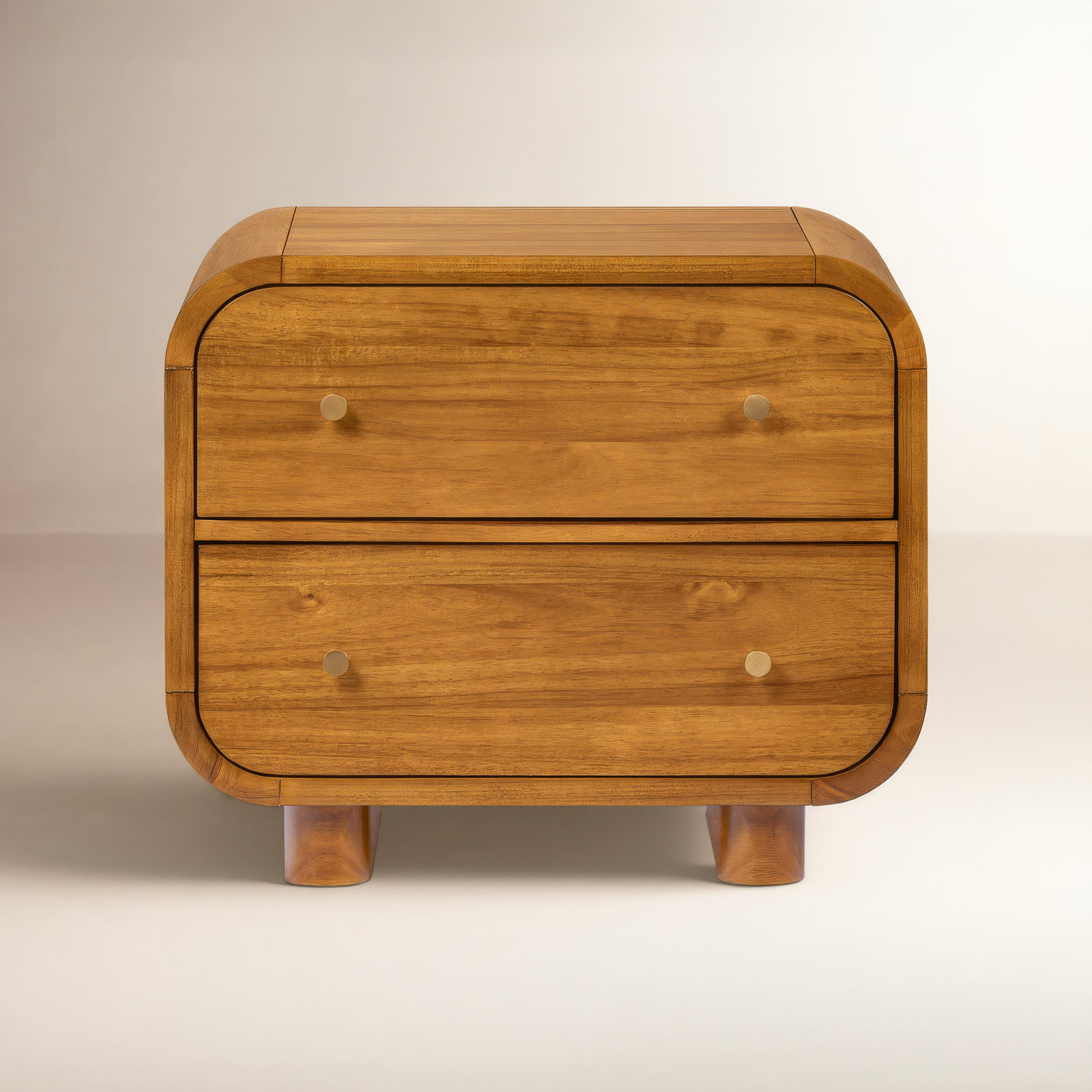 Poly & Bark Oslo Wood Nightstand with Brass Handles & Reviews | AllModern