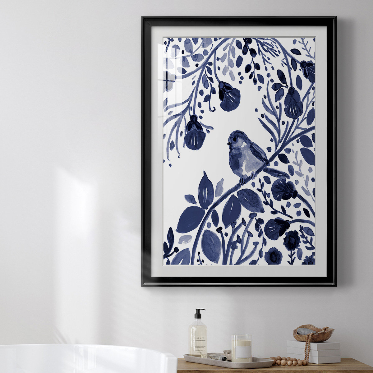 Red Barrel Studio® Indigo Song II Premium Framed Print - Ready To Hang ...