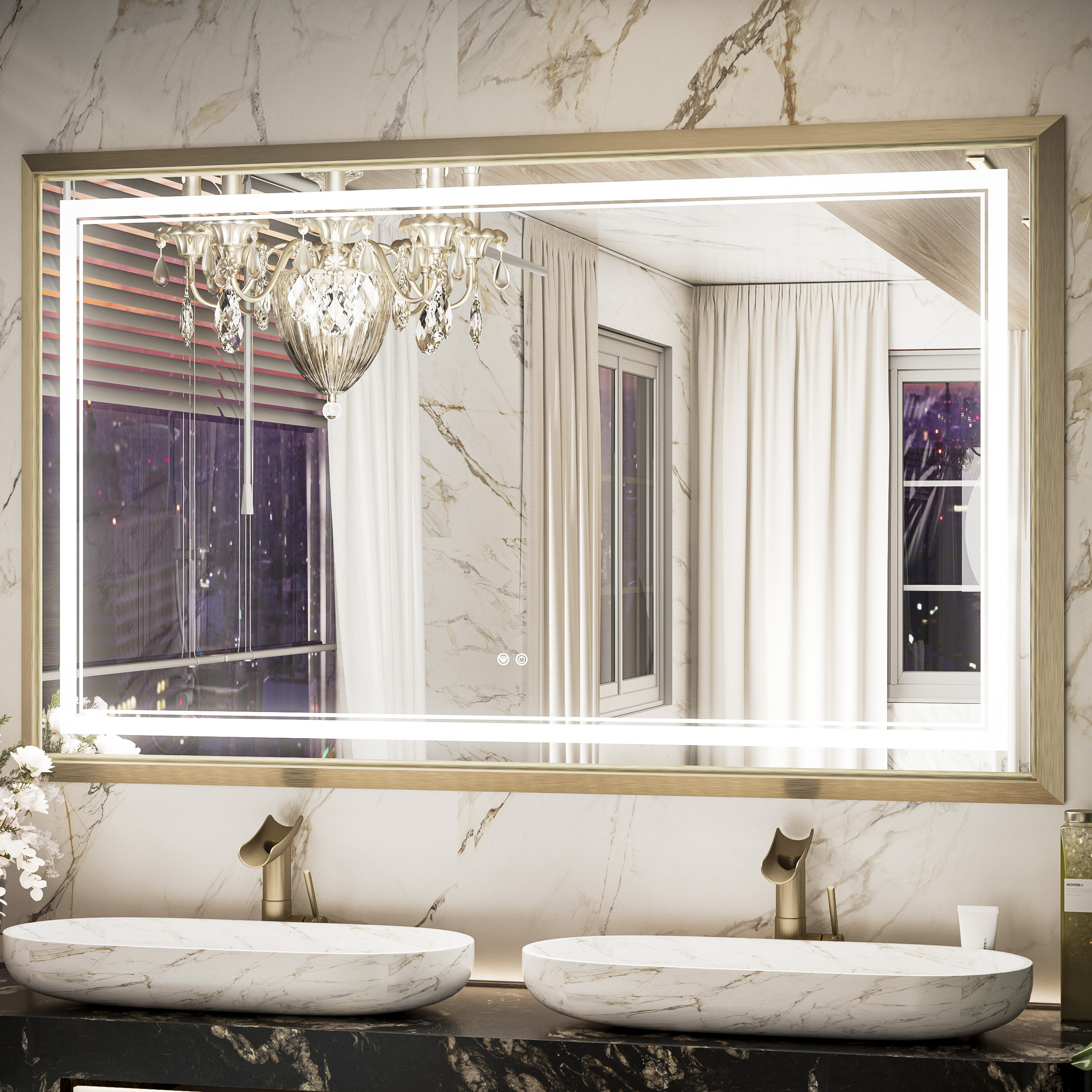 Ivy Bronx Kincso LED Lighted Bathroom Vanity Mirror Dimmable Anti-Fog ...