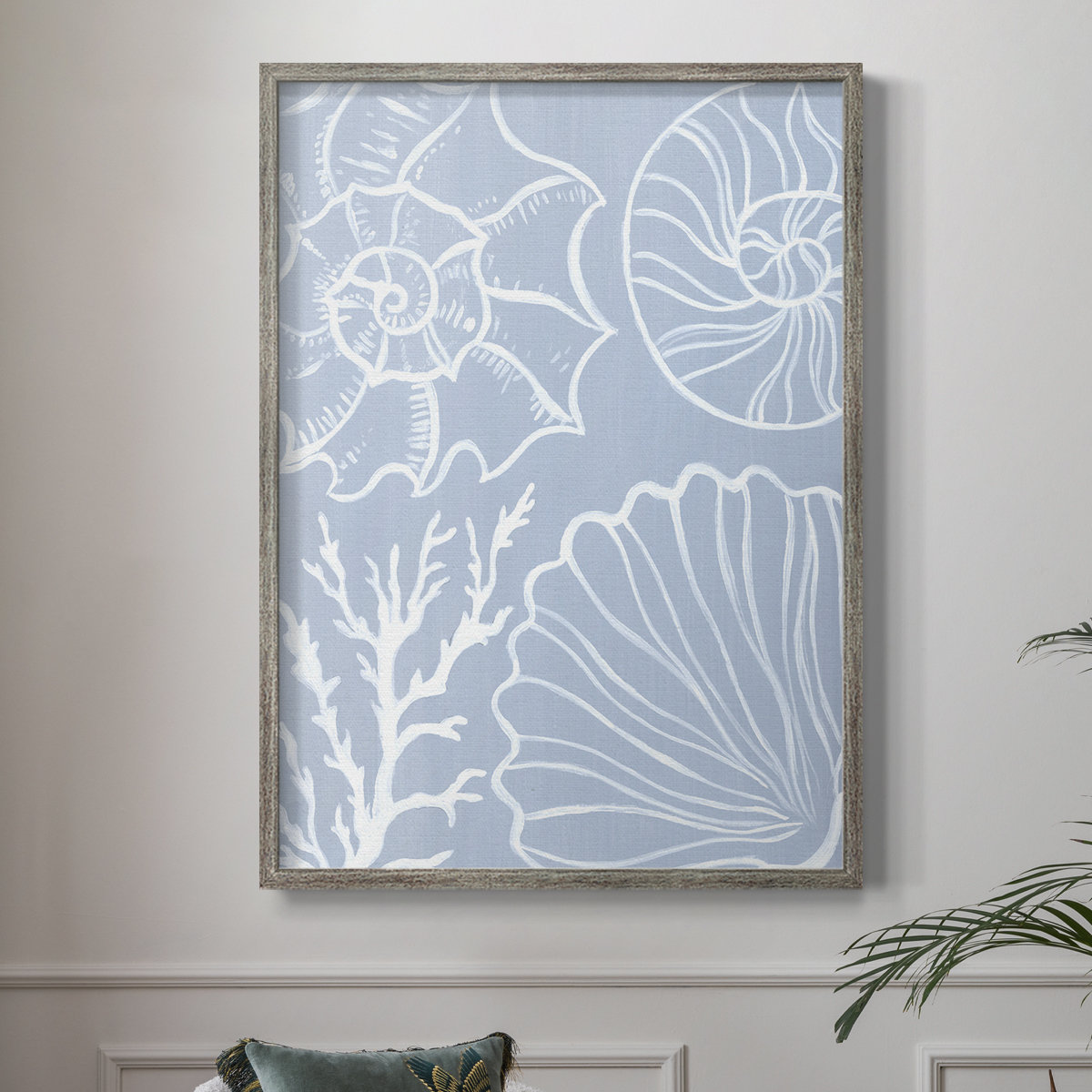 Rosecliff Heights Shell Silhouettes I Framed Print - Solid Wood | Wayfair