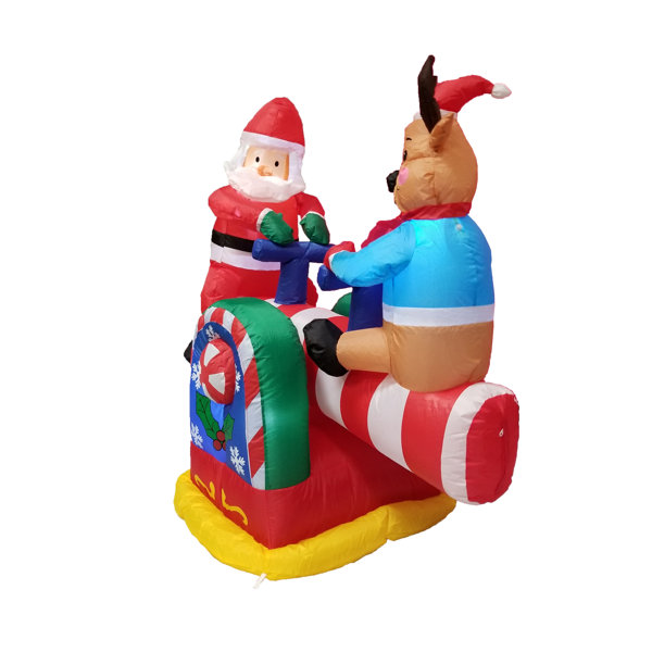 The Holiday Aisle® 4 Foot Tall Lighted Animated Christmas Inflatable ...