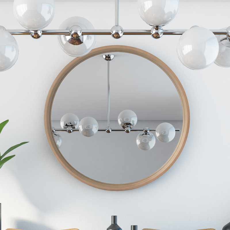 Ebern Designs Karrina Accent Wood Round Mirror & Reviews | Wayfair