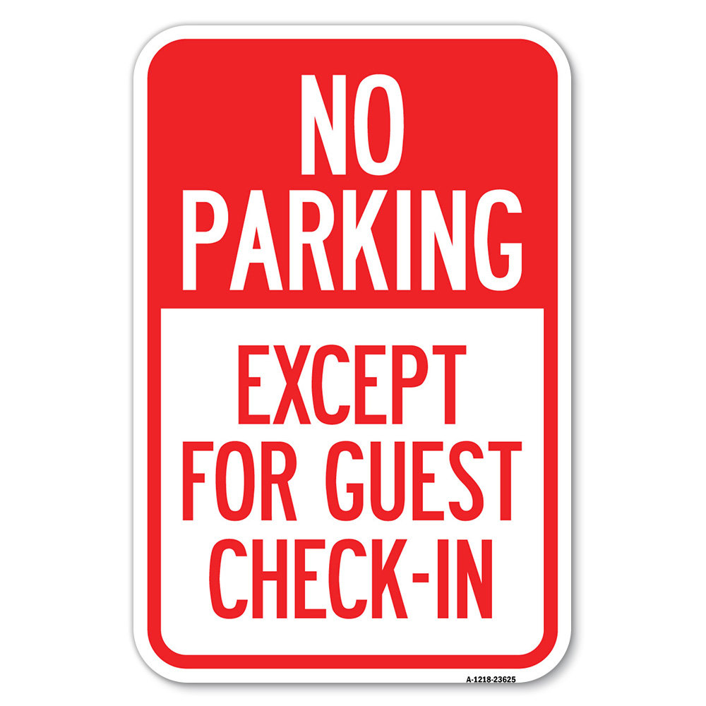 SignMission No Parking, Except For Guest Check-In/23625 | Wayfair