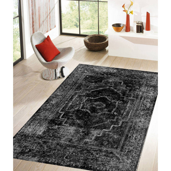 East Urban Home Mountainburg Oriental Machine Woven Velvet Area Rug in ...