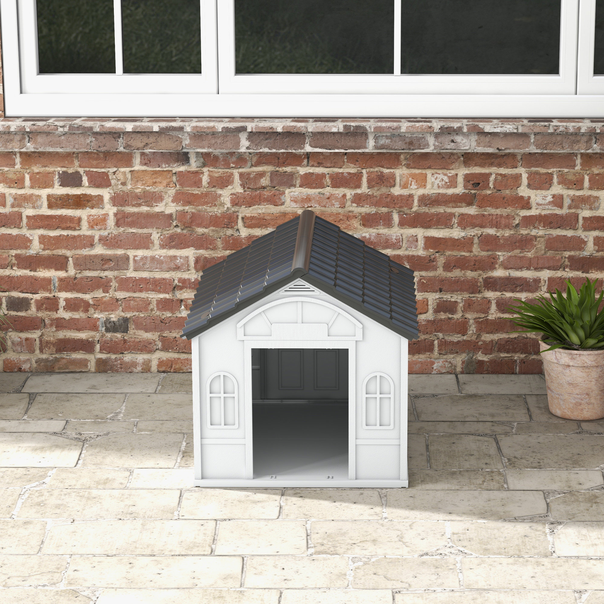 Tucker Murphy Pet™ Plastic Dog House, Water Resistant Puppy Shelter ...