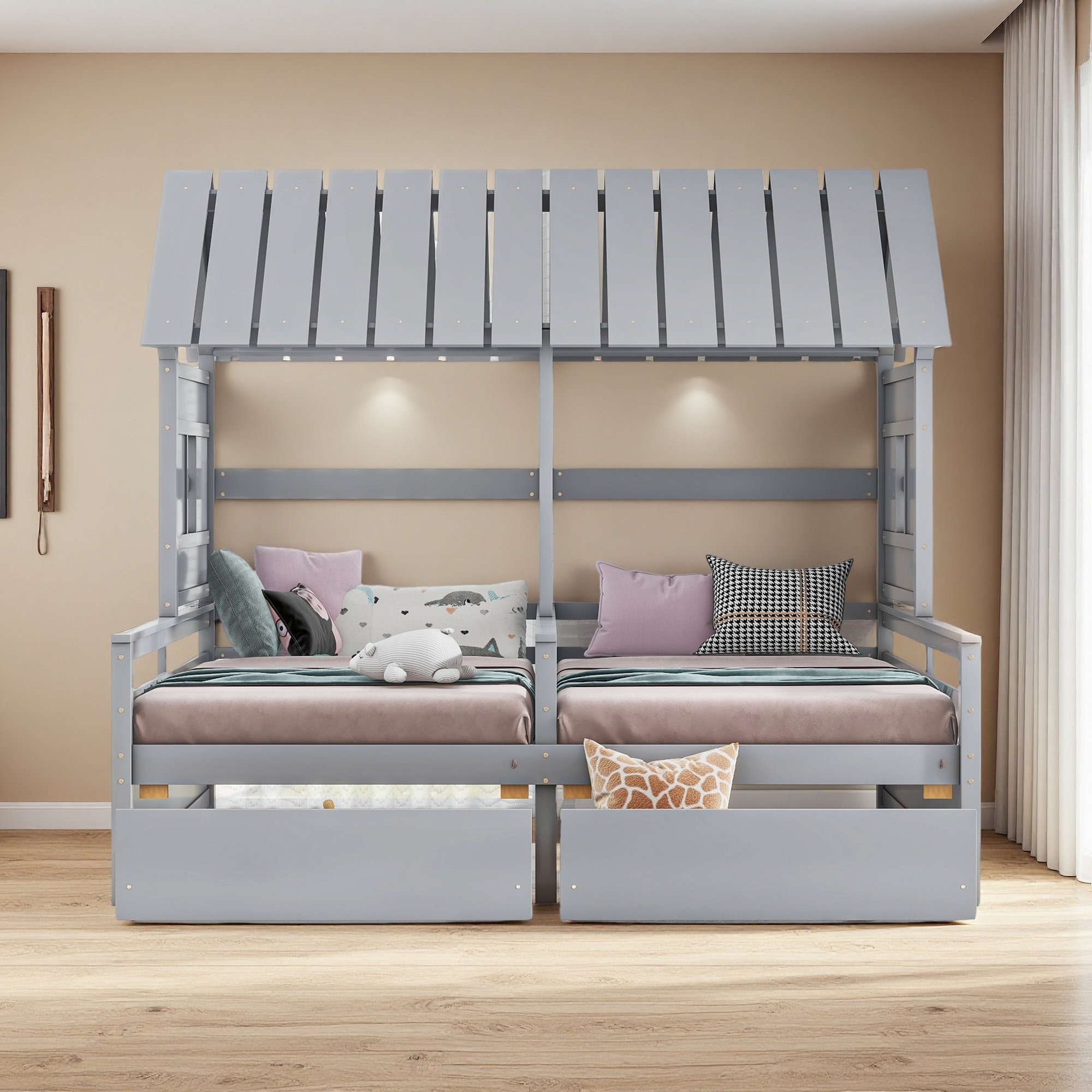 Harper Orchard Platform Beds With Two Drawers For Shared Beds ...