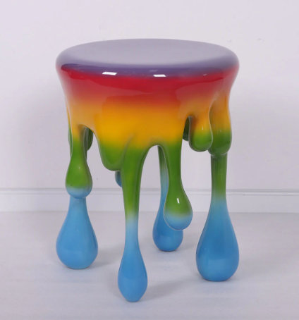 Orren Ellis Rainbow Melting Side Table Dripping Statue | Wayfair