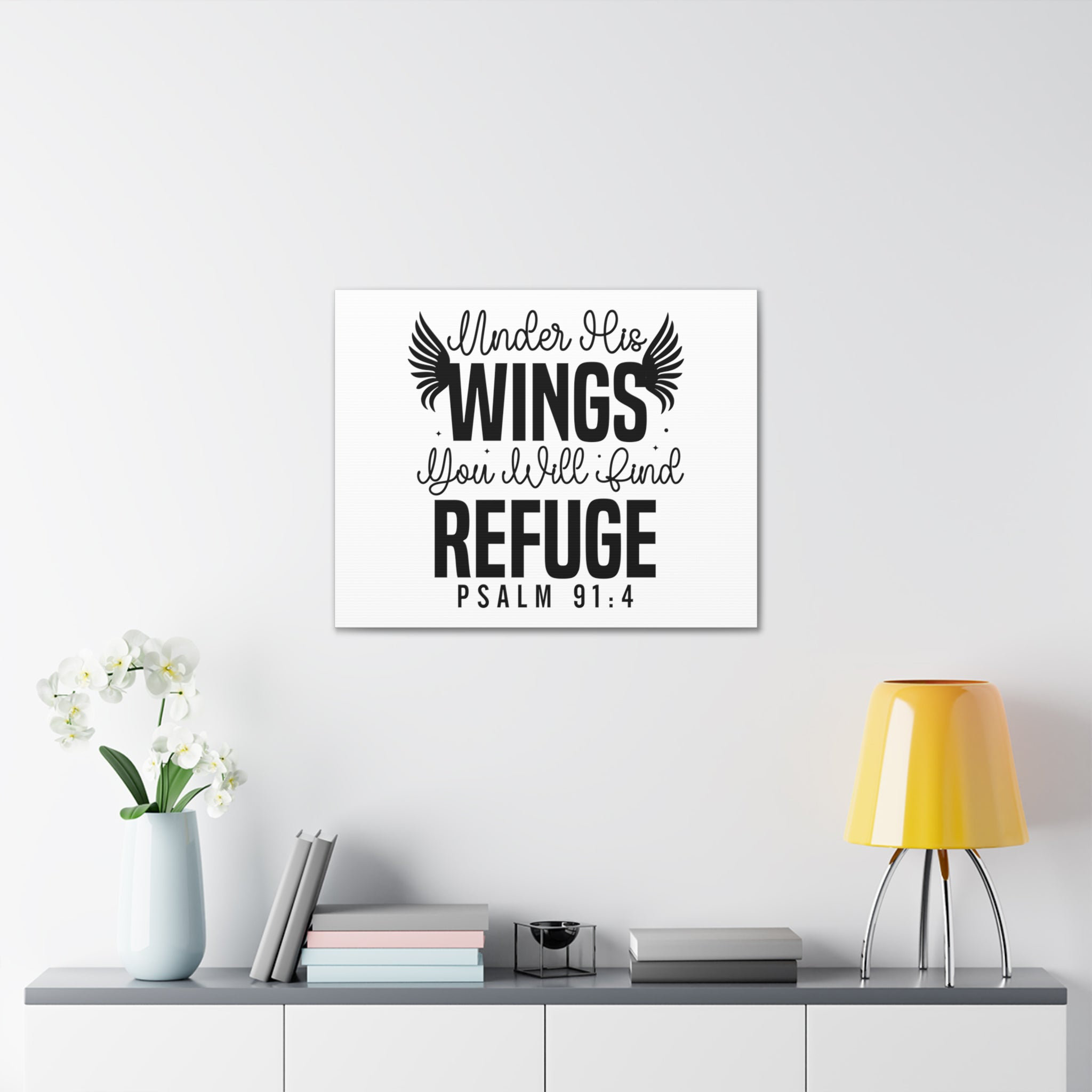 Trinx Psalm 91:4 Under His Wings Bible Verse Canvas Christian Wall Art ...