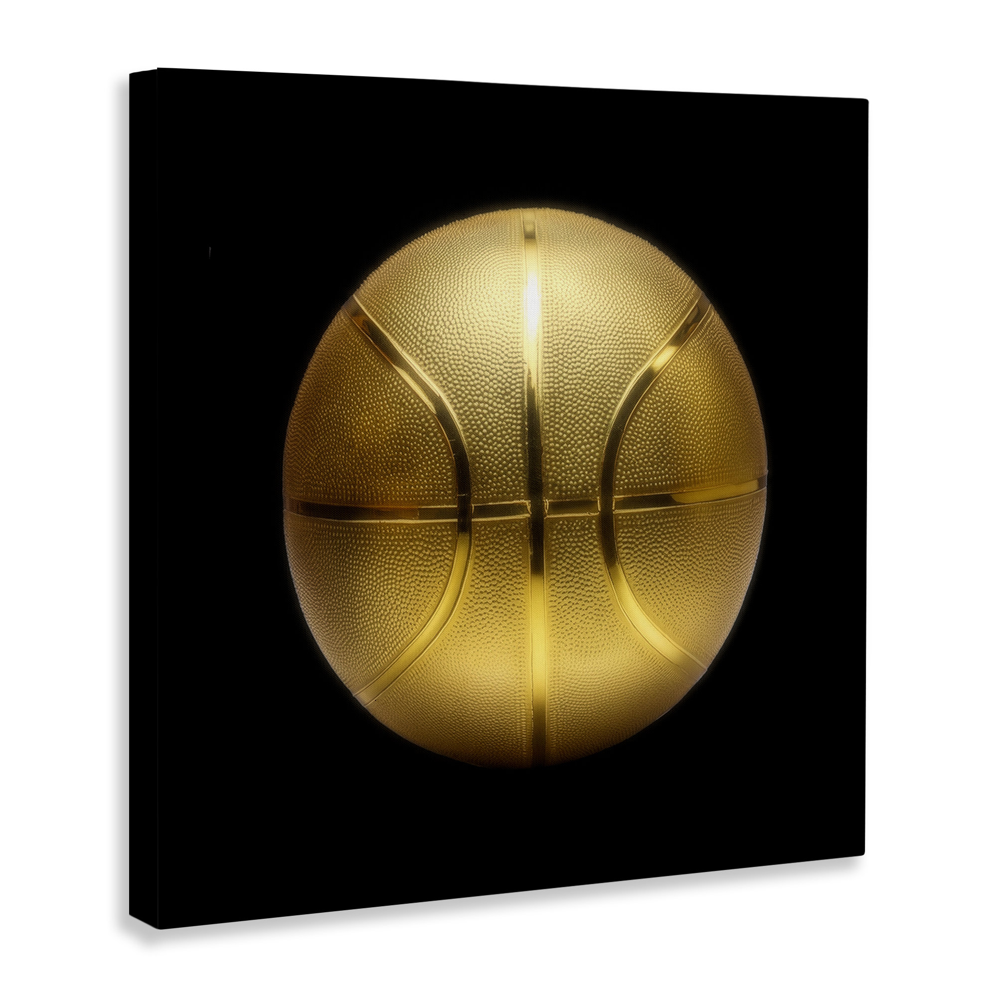 Mercer41 Gold Designer Basketball Canvas Wall Art by Graffi*tee Studios ...