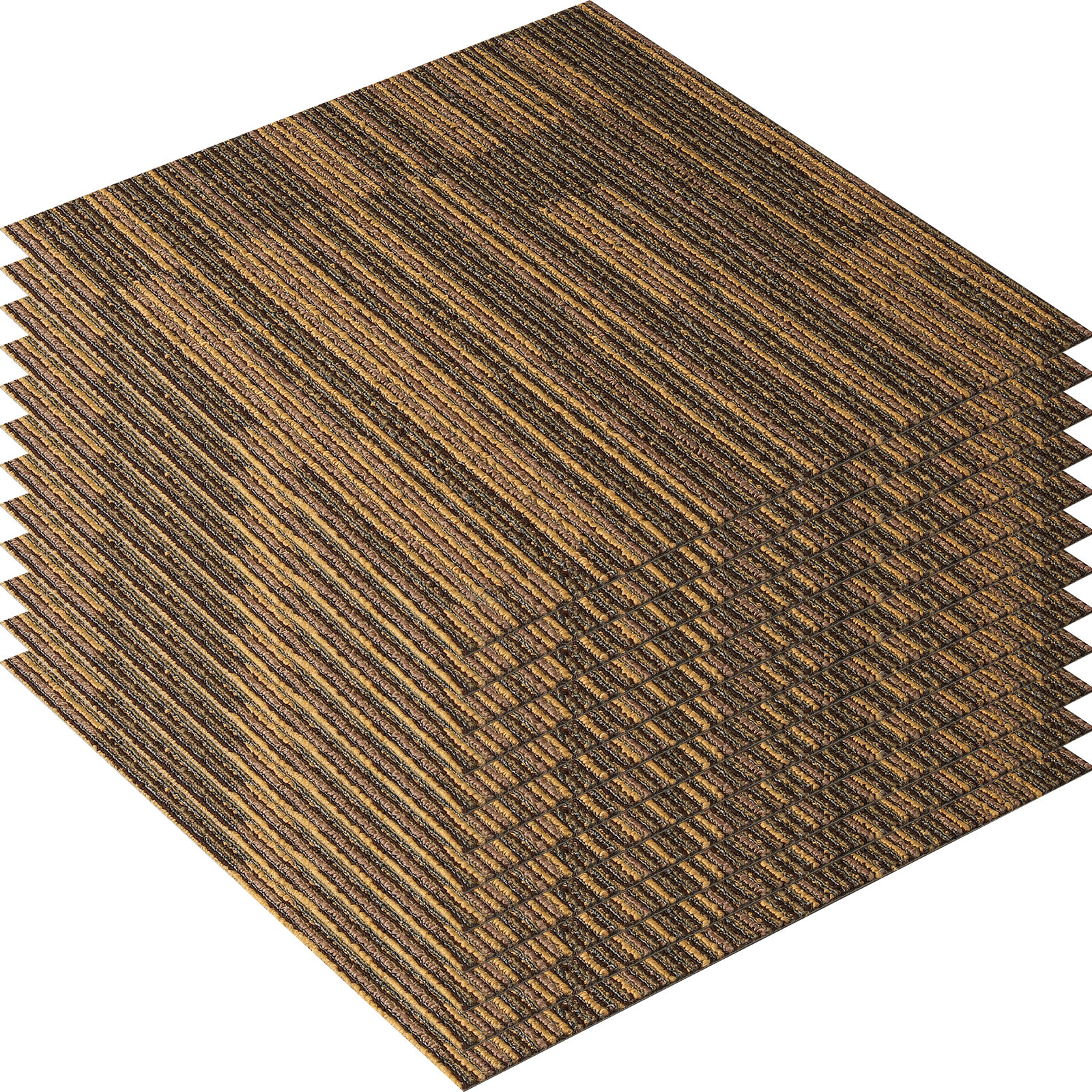 VEVOR 20'' W x 20'' L Level Cut And Loop Polyester Carpet Tile | Wayfair