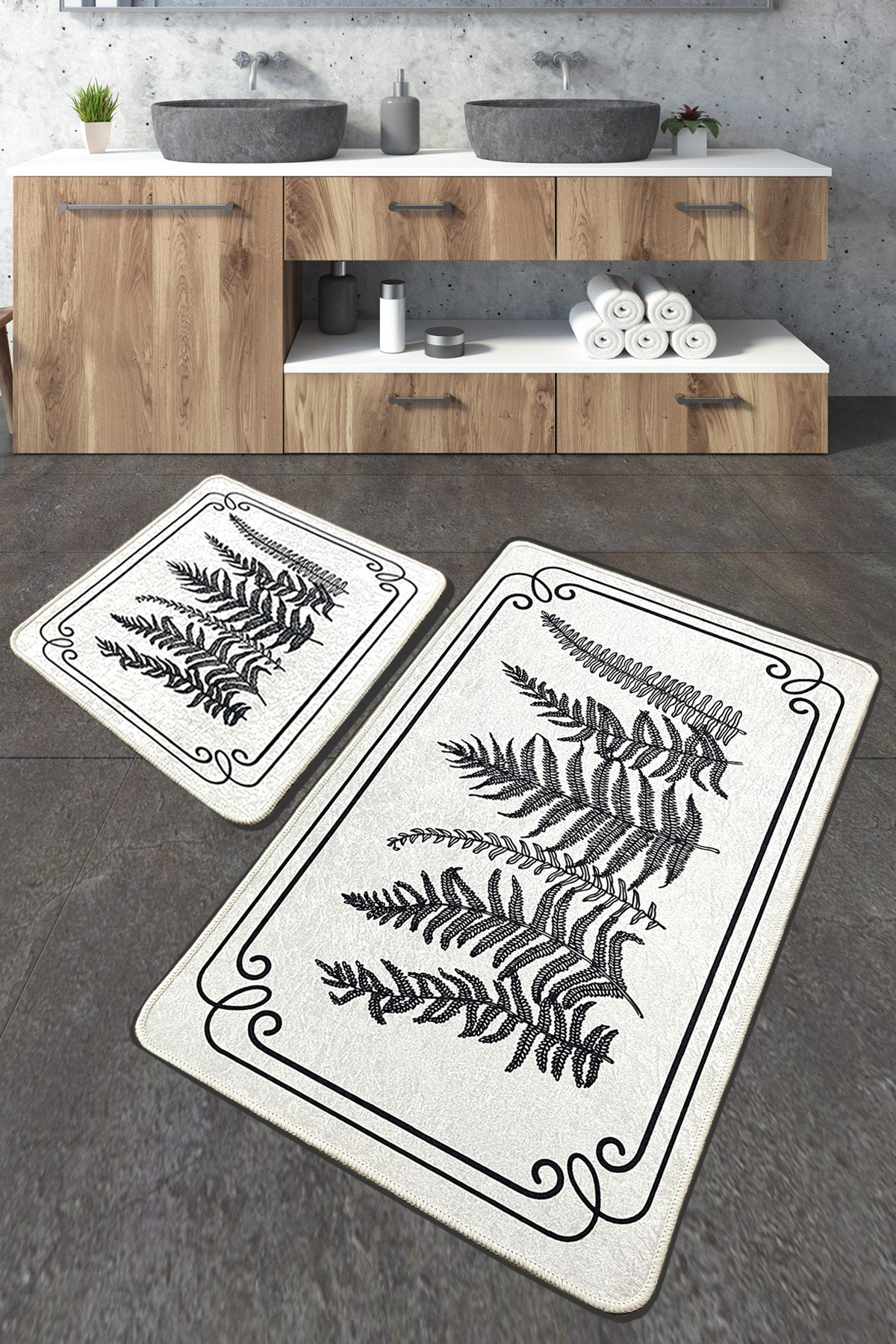 East Urban Home Angola Floral 2 Piece Bath Rug Set | Wayfair