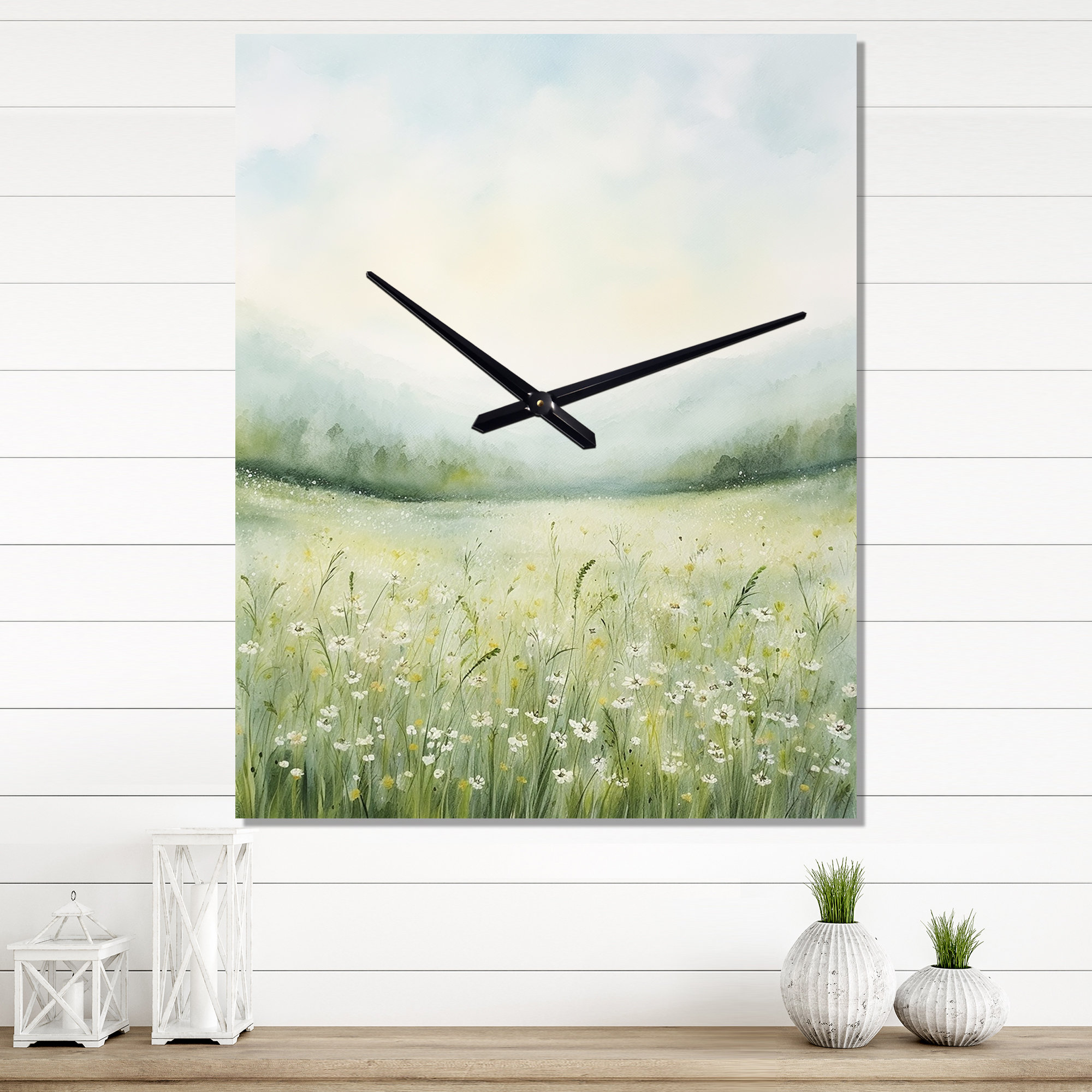 East Urban Home Danery - Meadow Wall Clock Oversized | Wayfair