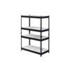 Wovilo Natural And Black Bookshelf, 4 Tier Rectangular With Metal Frame ...