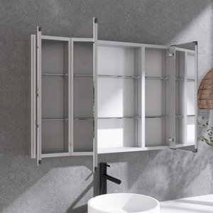 Latitude Run® Chrishaud Recessed Frameless 3 Door Medicine Cabinet with ...