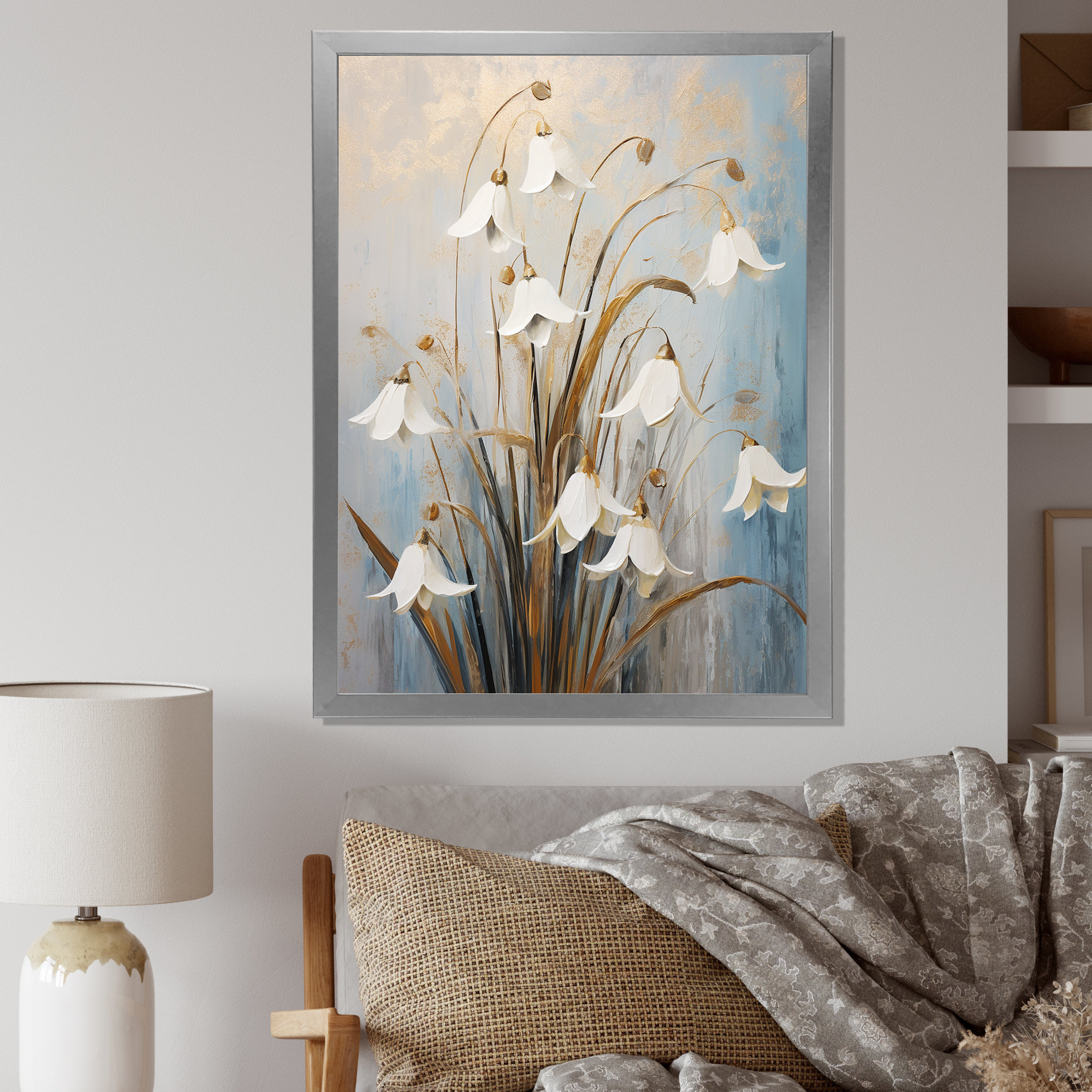 Design Art Minimalism Snowdrop Flowers Harmony IV - Snowdrops Wall Art ...