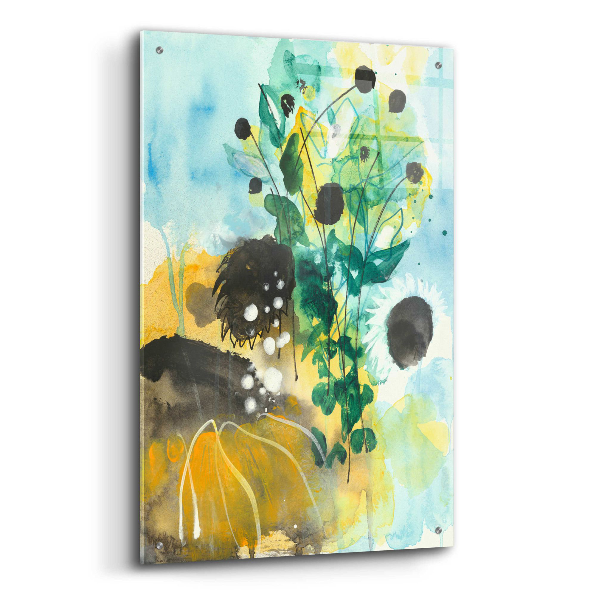 Red Barrel Studio® 'Sunflower Kisses II By Corina Capri Acrylic Glass ...