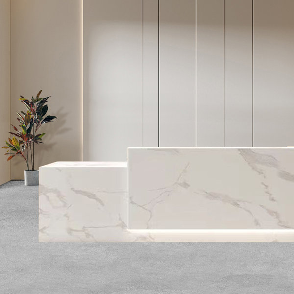 Orren Ellis Leteshia Rectangular Laminate Reception Desk | Wayfair