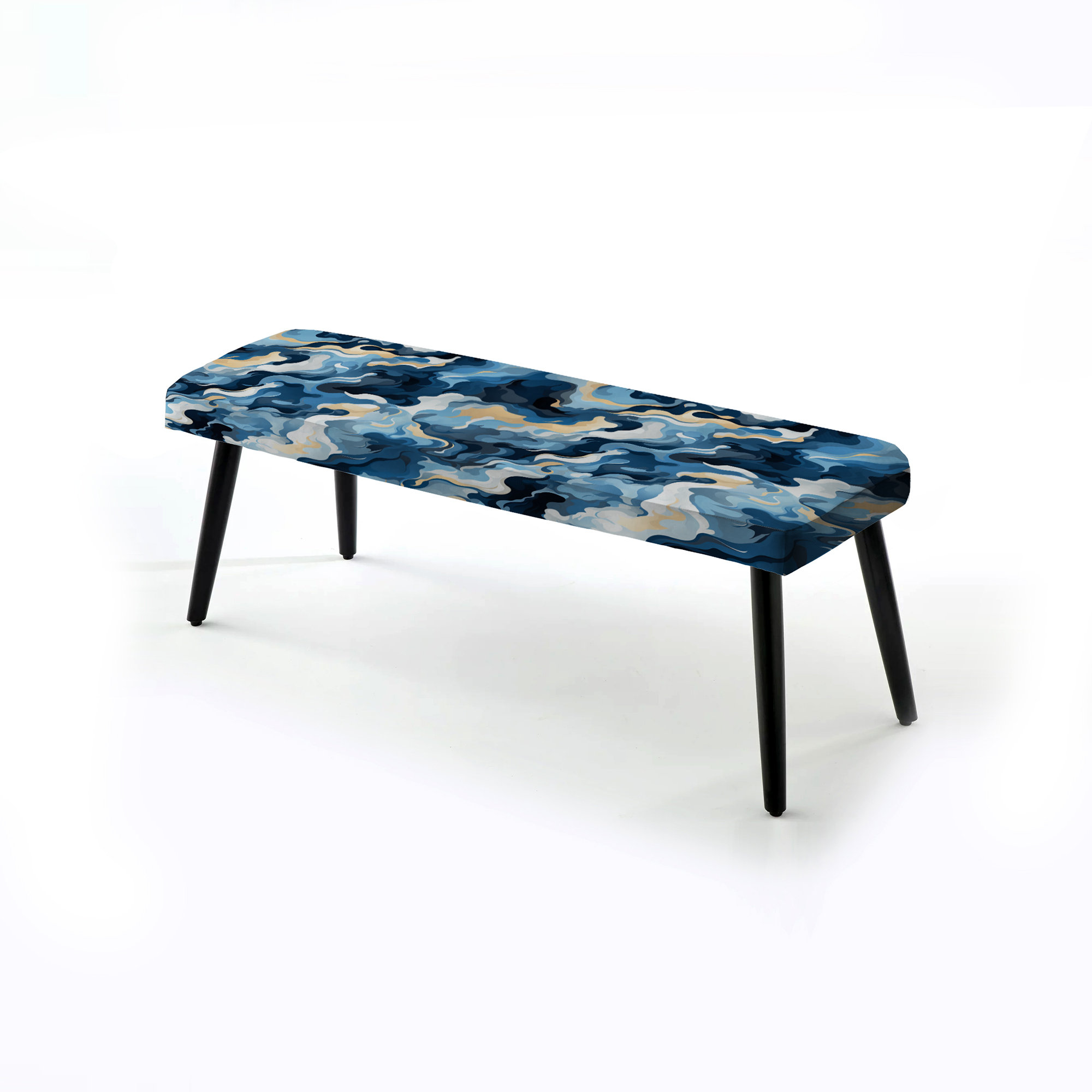 Design Art Celestial Harmony Cosmic Flow - Abstract Upholstered Black ...