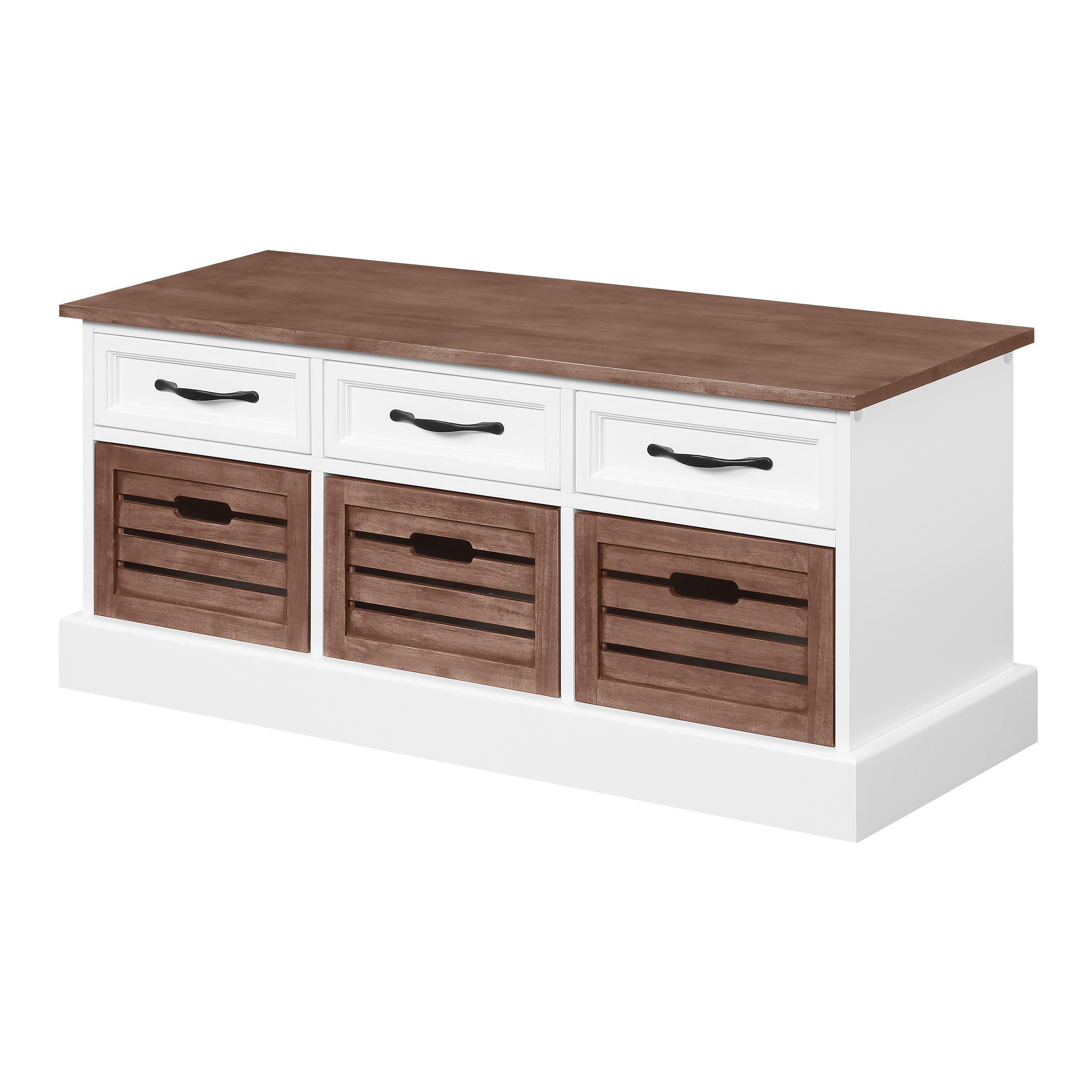 Gracie Oaks 3-drawer Storage Bench White | Wayfair