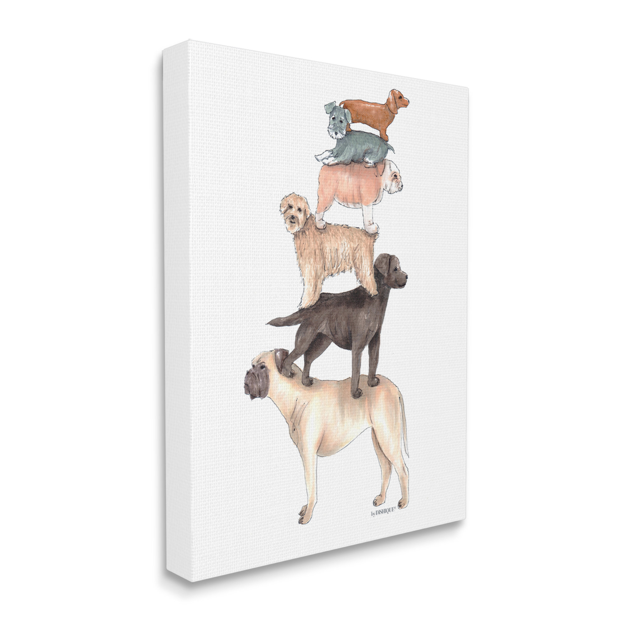 Stupell Industries Mixed Stacked Dog Breeds Standing Balancing by ...