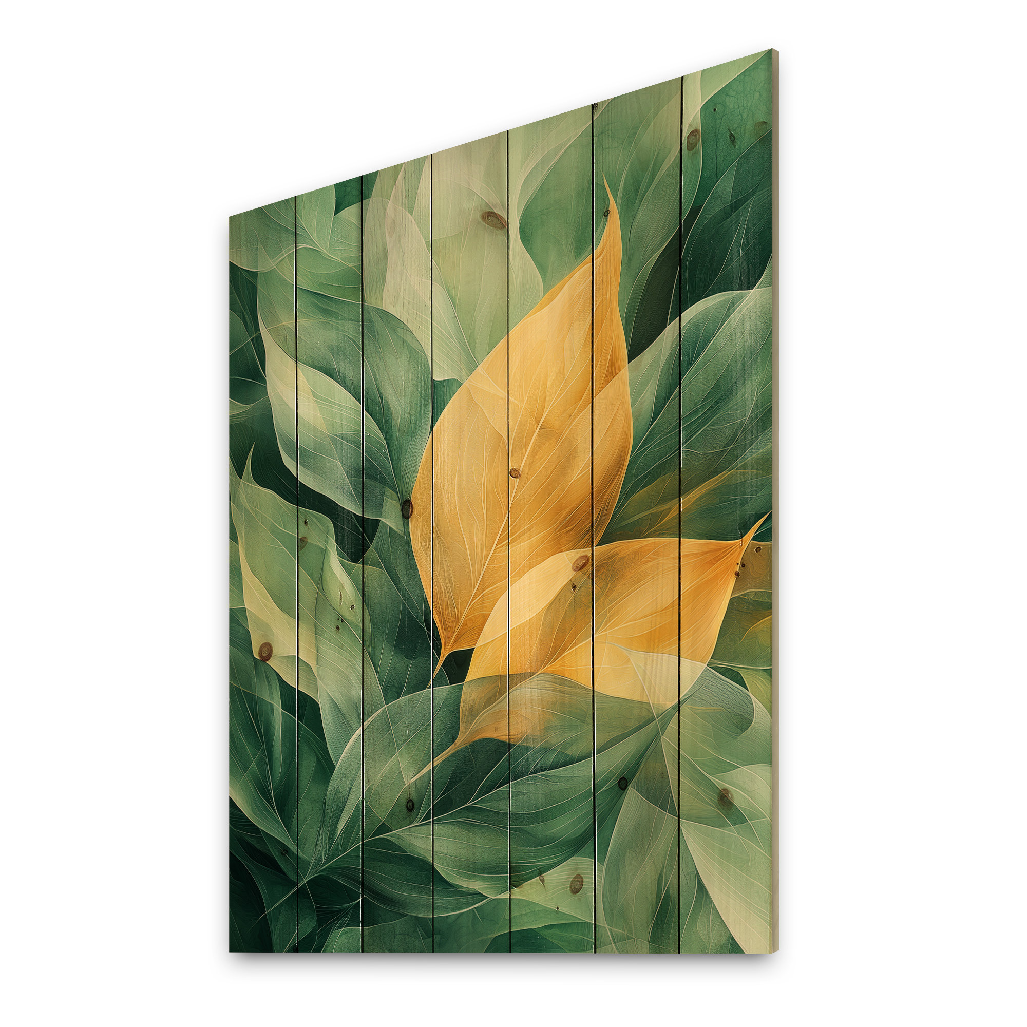 Ophelia & Co. Tropical Dancing Leaves - Leaves Wood Wall Art - On ...