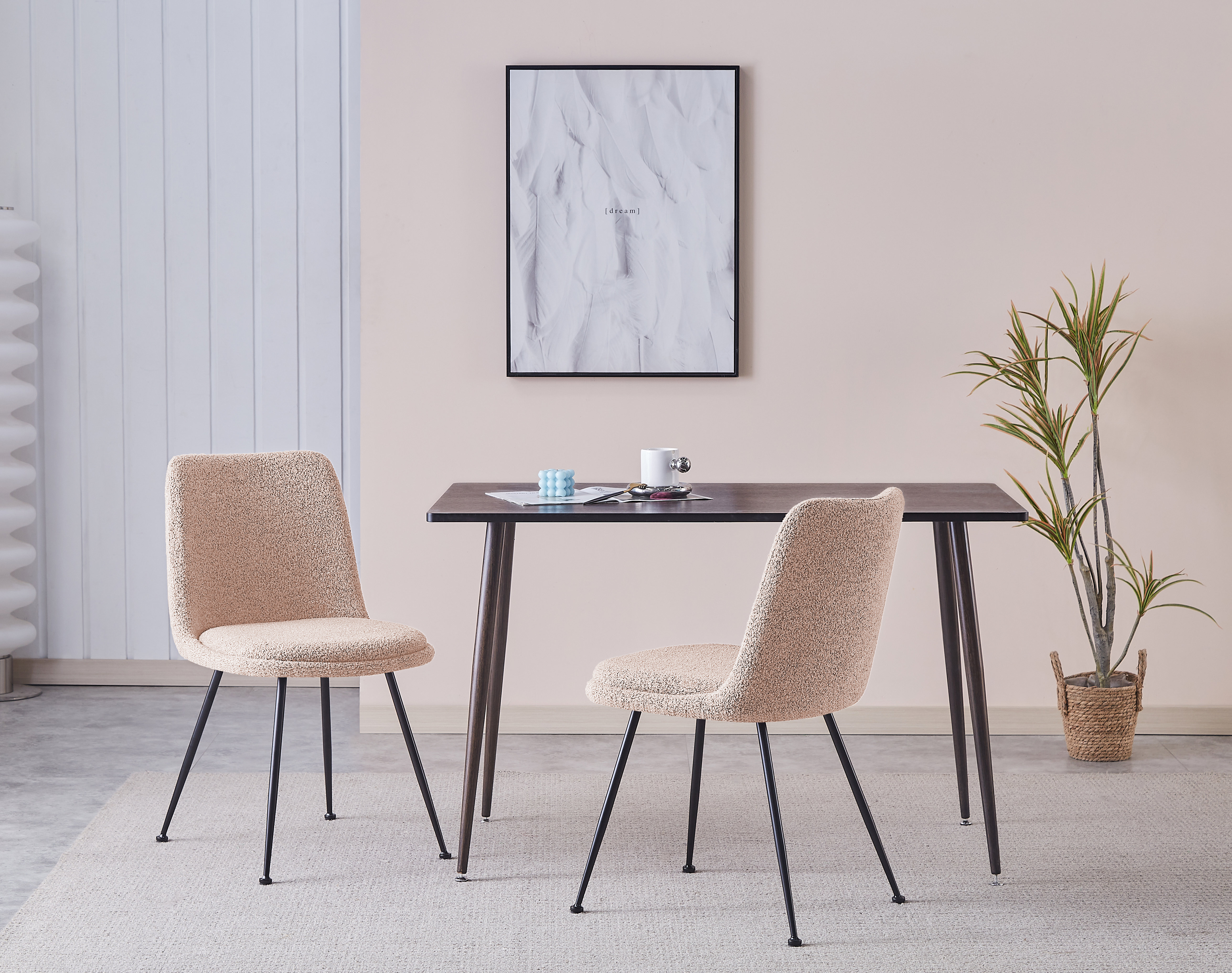 George Oliver Langione Fabric Dining Chairs with Steel Legs & Reviews ...