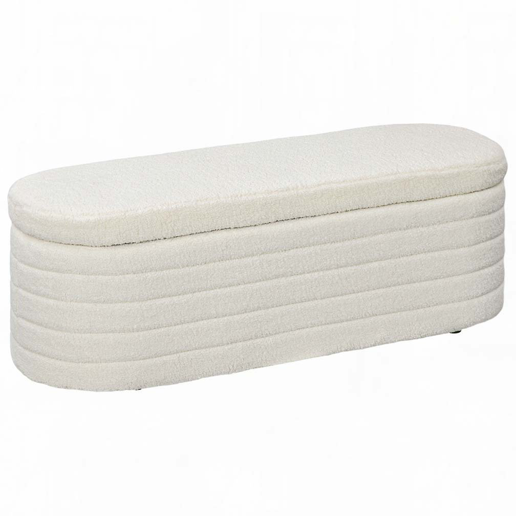 Corrigan Studio® Teddy Fleece Upholstered Boucle Storage Bench | Wayfair