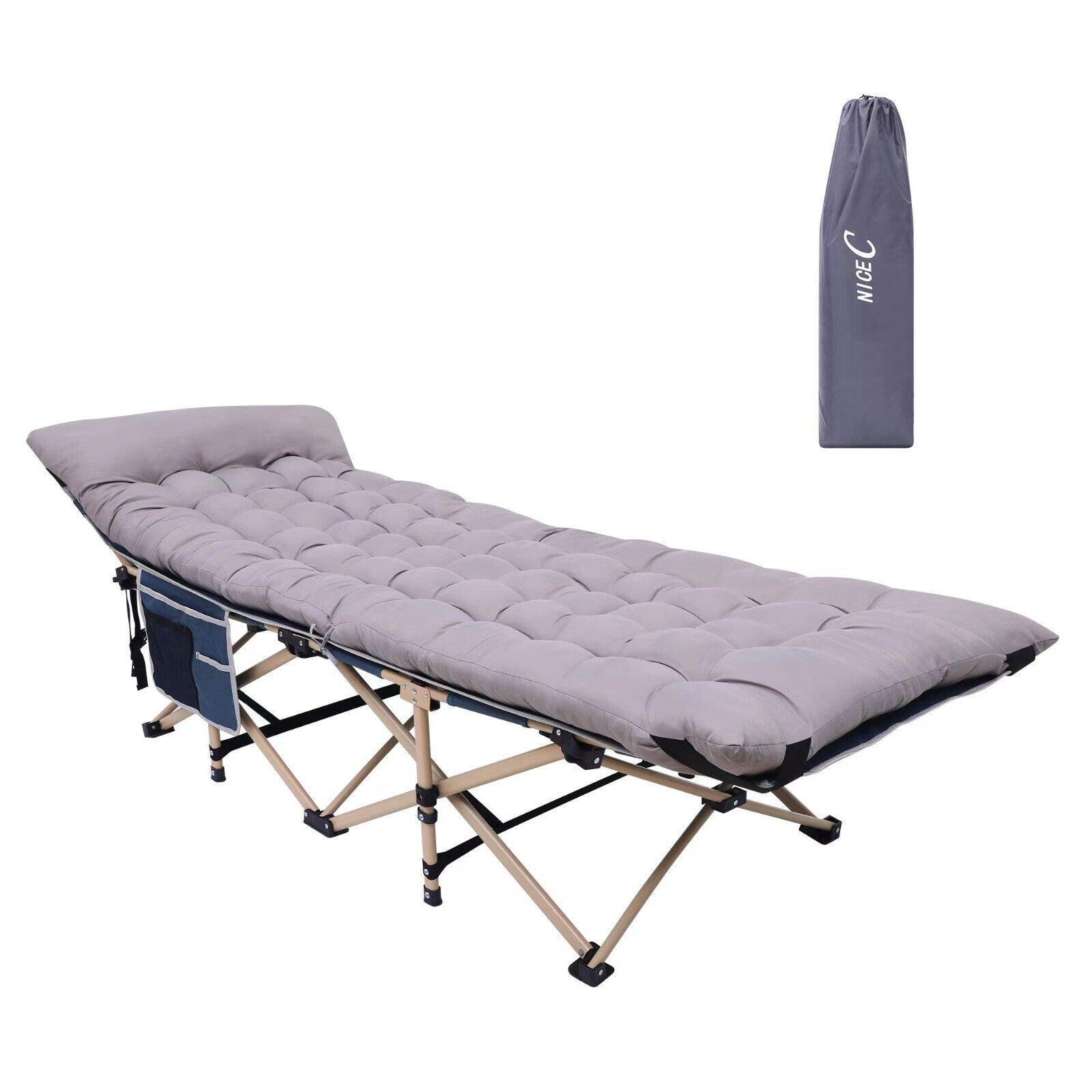 MUKE Camping Cots With Removable Mattress, Lounge Chair, Cot For Adults ...